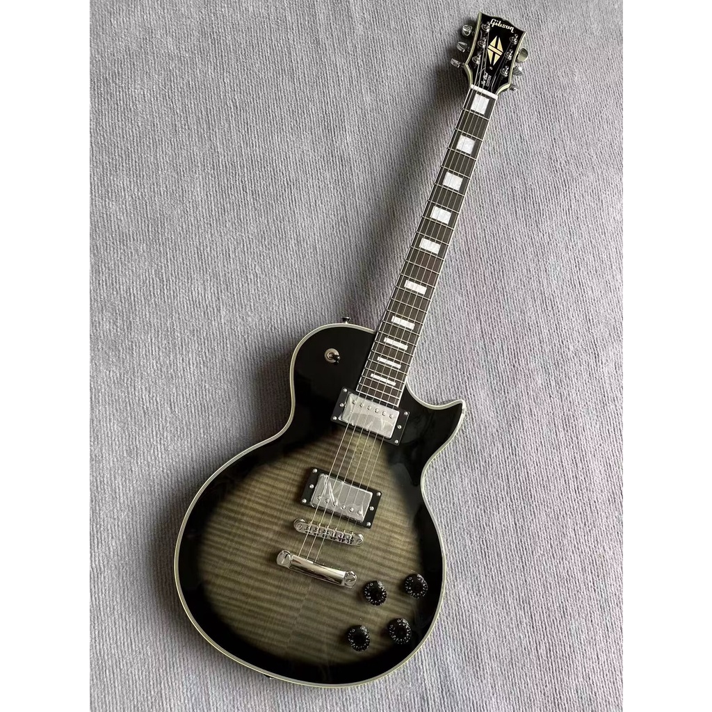 กีตาร์ไฟฟ้า Gibson Les Paul Flame Maple Top สีน้ําตาล หลากสี | Shopee ...