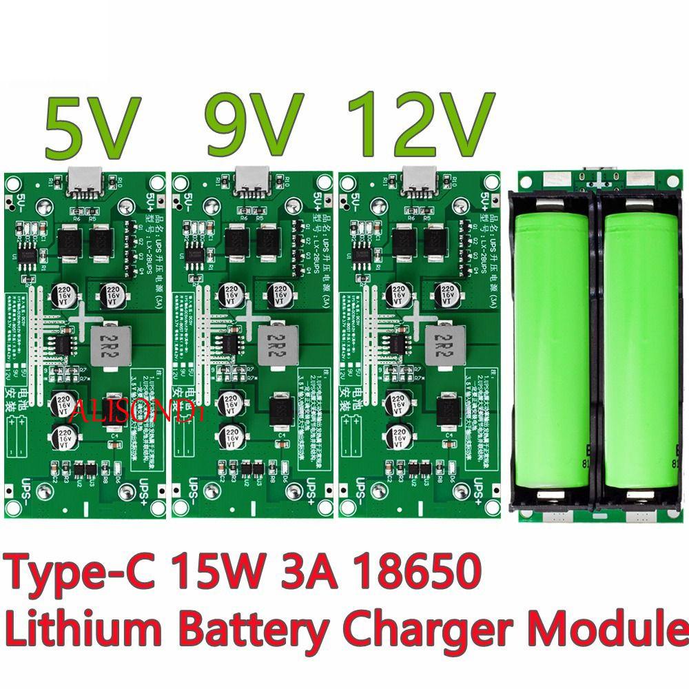 Alisond1 โมดูลบูสชาร์จแบตเตอรี่ลิเธียม 15W Type-C Boost โมดูลแปลงชาร์จ ...