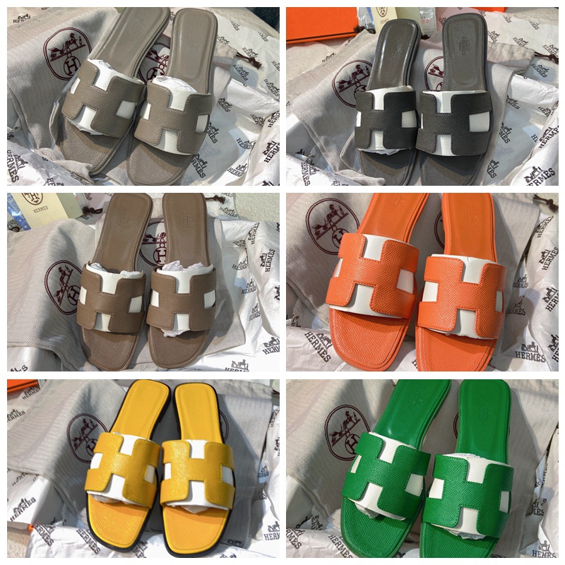 %Hermseใหม่รองเท้าแตะหัวกลมกันลื่นใส่สบายทนทานสไตล์คลาสสิกใช้ได้ทุกวัน ...