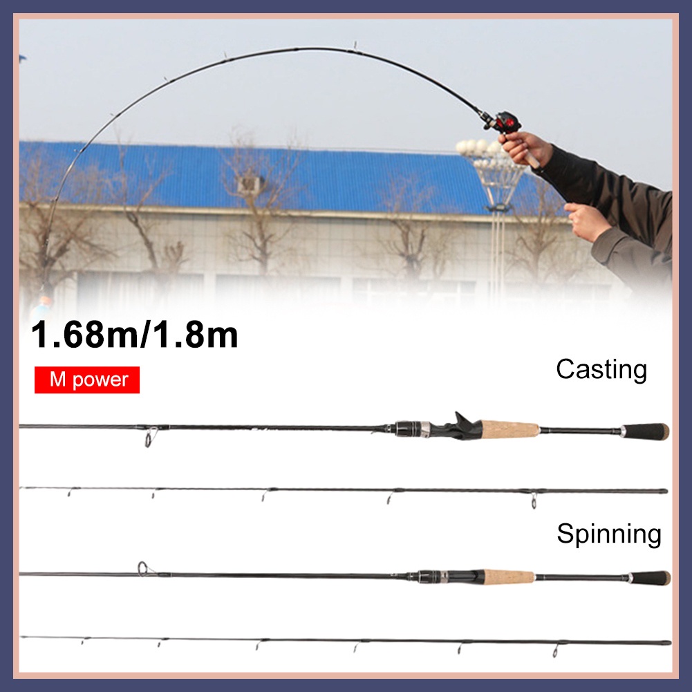 คันเบ็ดน้ำหนักเบา 1.68m/1.8m M Power Spin Cast Rod คาร์บอนไฟเบอร์ 2 ...