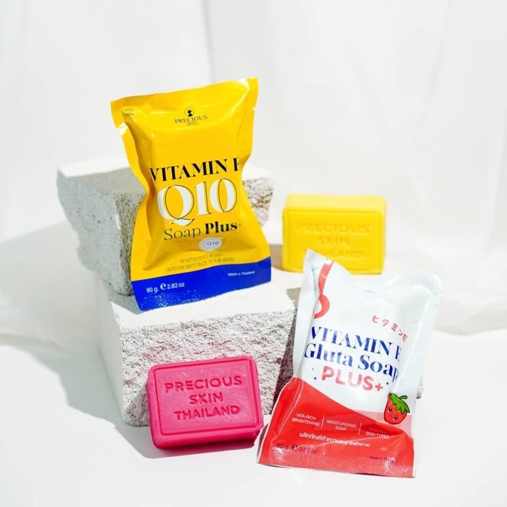 Precious Skin Soap Vit E+Q10 / Vit E +Gluta 80g สบู่วิตามินอี 2สูตร ...