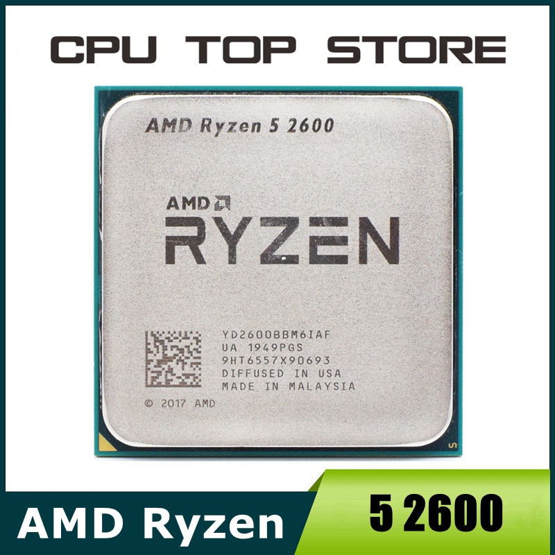 ซ็อกเก็ตโปรเซสเซอร์ CPU AMD Ryzen 5 2600 R5 2600 3.4GHz Six-Core Twelve-Core 65W YD2600BBM6IAF ...