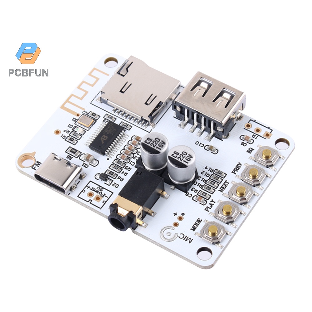 Pcbfun โมดูลถอดรหัสเครื่องเล่นเสียง บลูทูธ 5.0 TYPE-C DC5V USB | Shopee ...