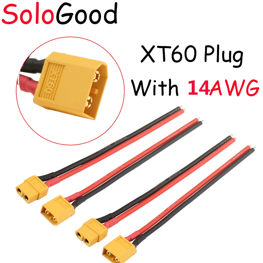Amass XT60 ปลั๊กเชื่อมต่อตัวผู้ ตัวเมีย พร้อมสายเคเบิลแบตเตอรี่ 14AWG ...