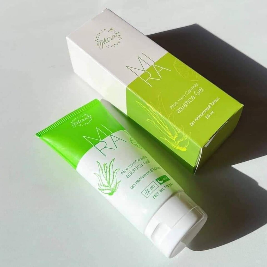 ราคาต่อหลอด MIRA ALOE VERA GEL มิราเจลว่านหางจระเข้ใบบัวบก ขนาด 50 มล. ...