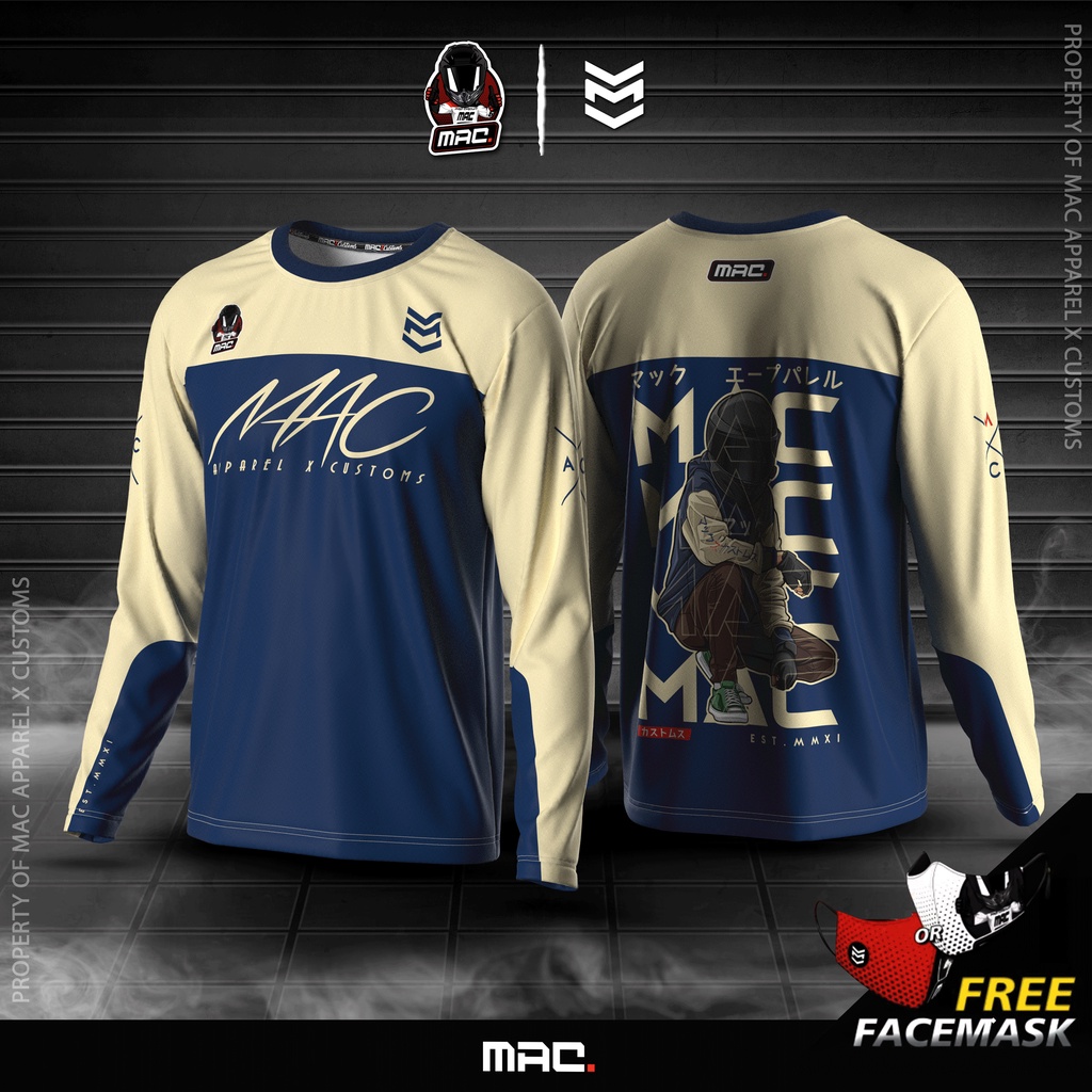 เสื้อกีฬาแขนยาว MAC CUSTOMS Riding Jersey N006 แบบเต็มตัว | Shopee Thailand