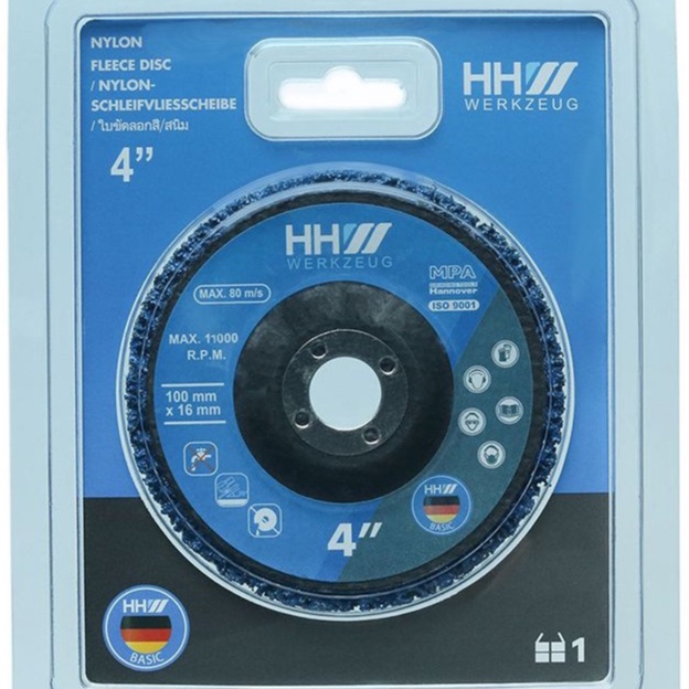 HHW ใบขัดลอกสี ใบขัดสนิม แบบมีฝาหลัง ขนาด 4" HHW Nylon fleece disc รหัส 10.100786 | Shopee Thailand