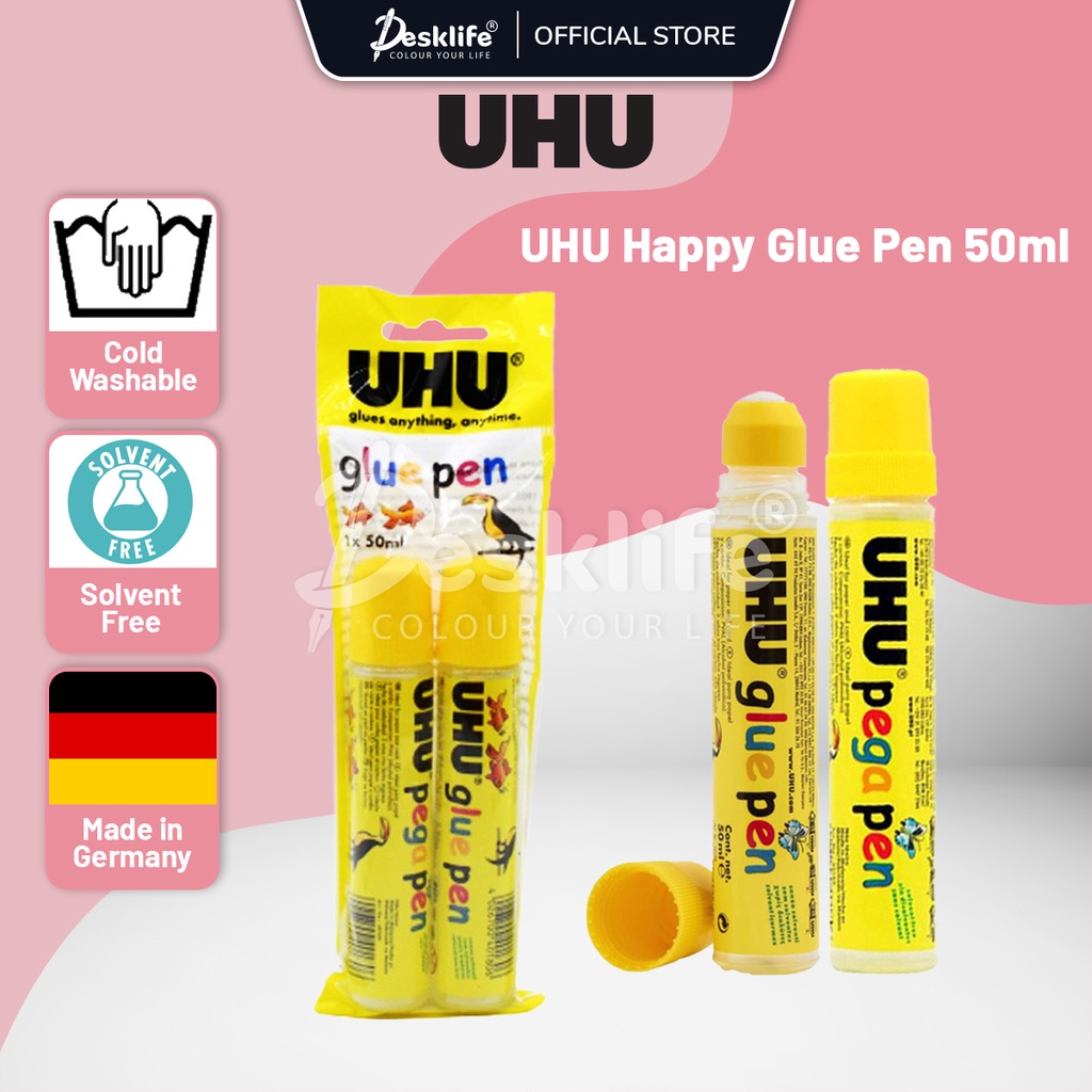 Desklife UHU ปากกากาว Happy 50ml -(2s/PKT ) Gam Kertas Kraftangan ...