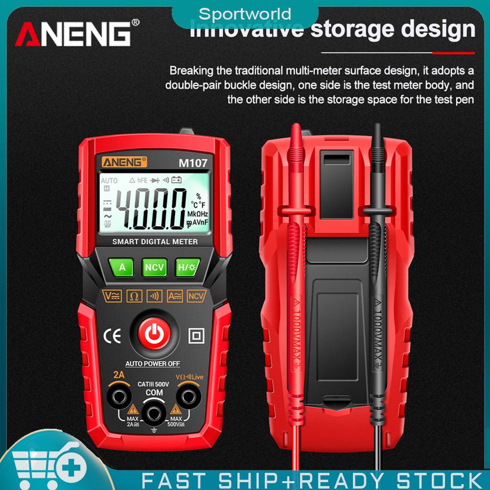 ANENG 4000 นับมัลติมิเตอร์แบบดิจิตอลมือถือ NCV DC AC แรงดันไฟฟ้าเครื่องทดสอบ | Shopee Thailand