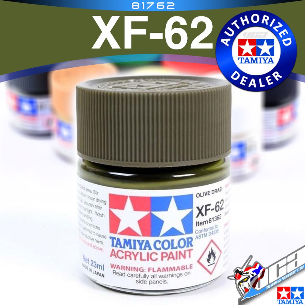 TAMIYA 81762 XF-62 XF62 FLAT OLIVE DRAB MATT MATTE สีเขียวเหลืองเข้ม ...