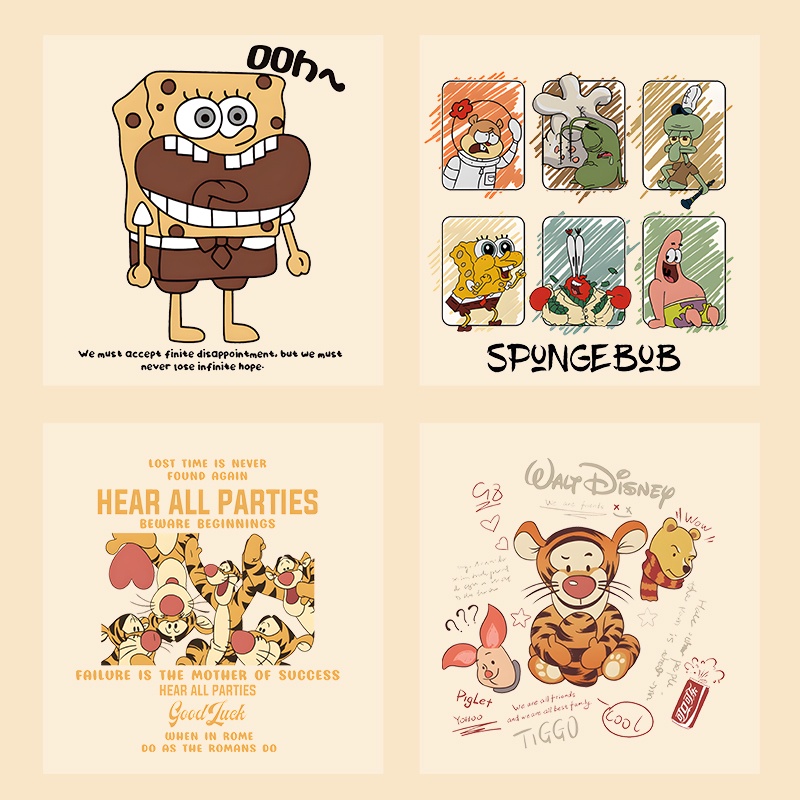 แผ่นแพทช์ พิมพ์ลาย SpongeBob และ Tigger DIY สําหรับเด็ก | Shopee Thailand