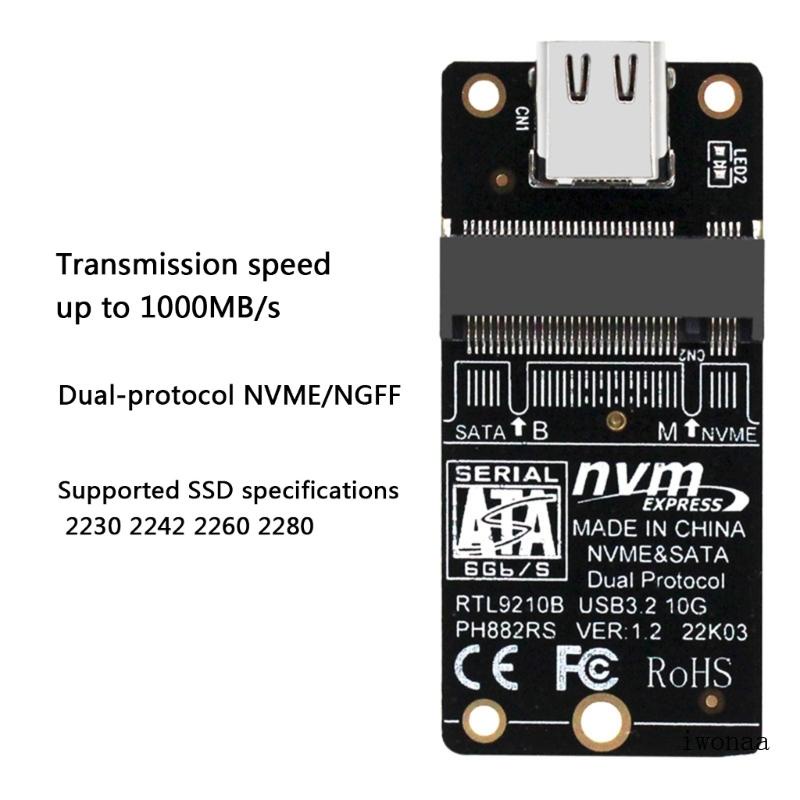 Iwo อะแดปเตอร์แปลงฮาร์ดดิสก์ M2 NVME NGFF SSD Dual Protocol 9210B M 2 เป็น USB 3 1 | Shopee Thailand