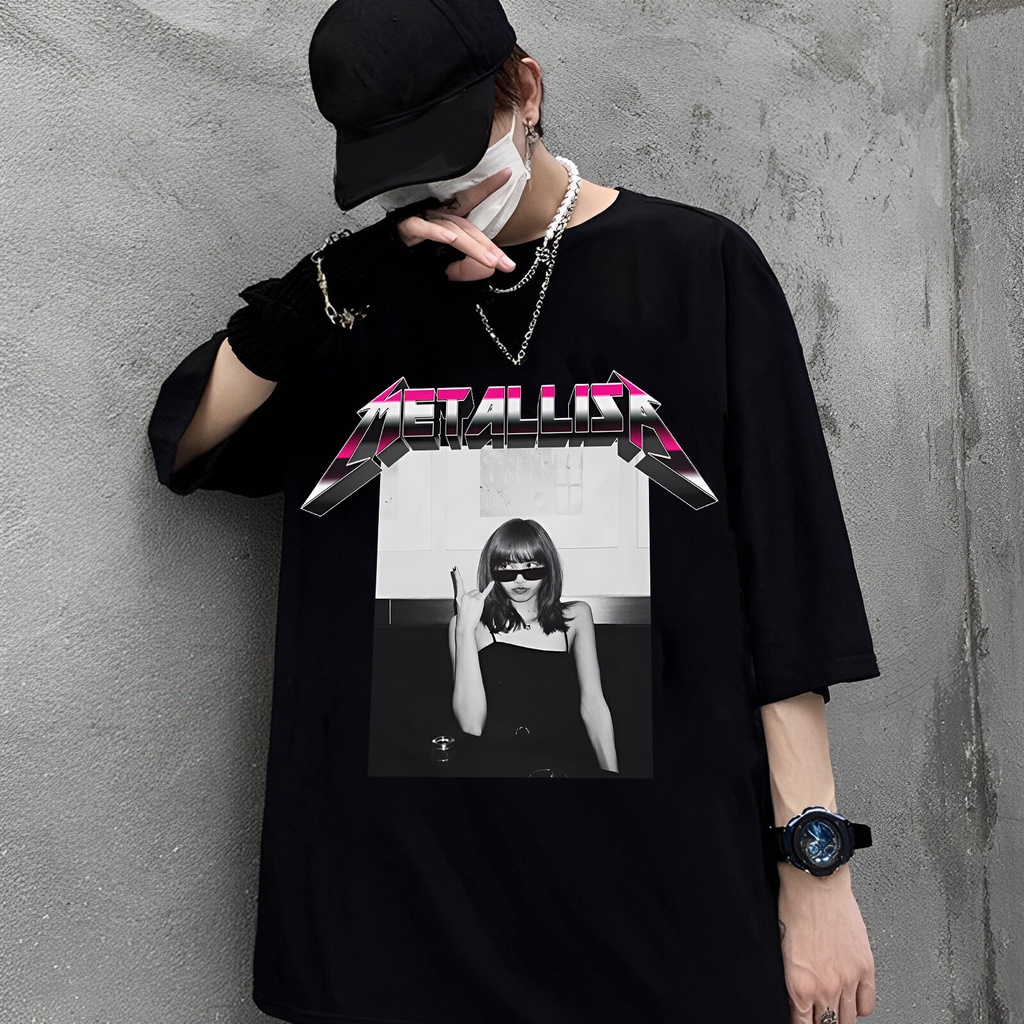 เสื้อยืดคุณภาพดี เสื้อยืด พิมพ์ลาย metallisa blackpunk lisa blackpunk ...