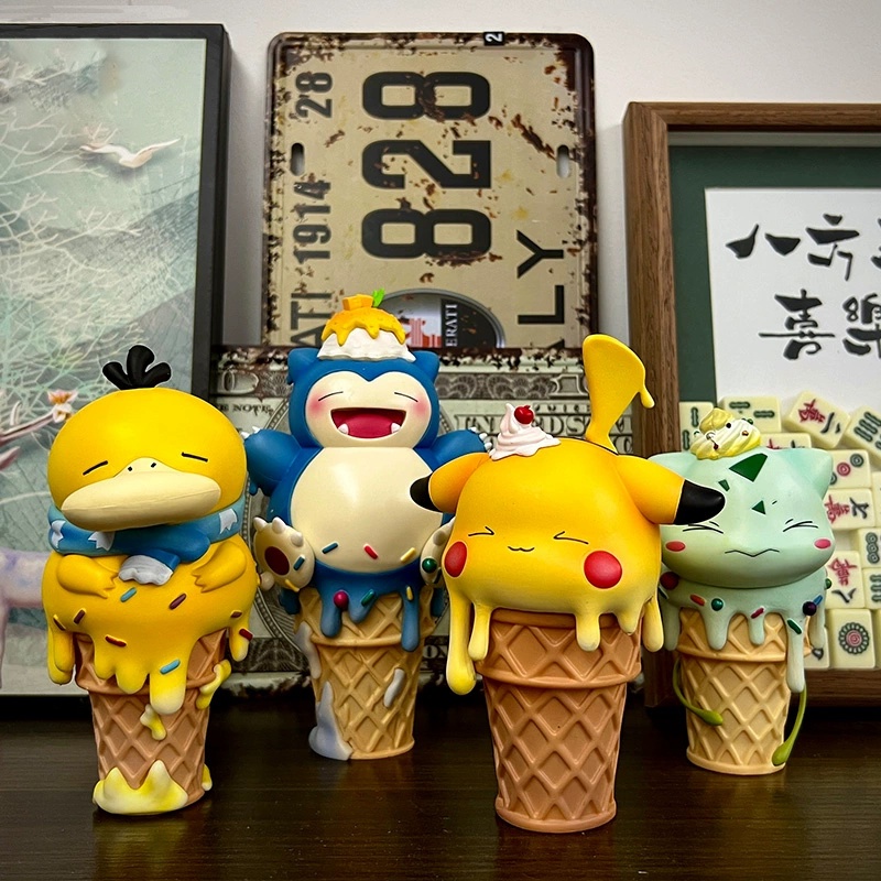 โมเดลฟิกเกอร์ Pokemon Sweet Cone Ice Cream Q Version Pikachu Psyduck ...