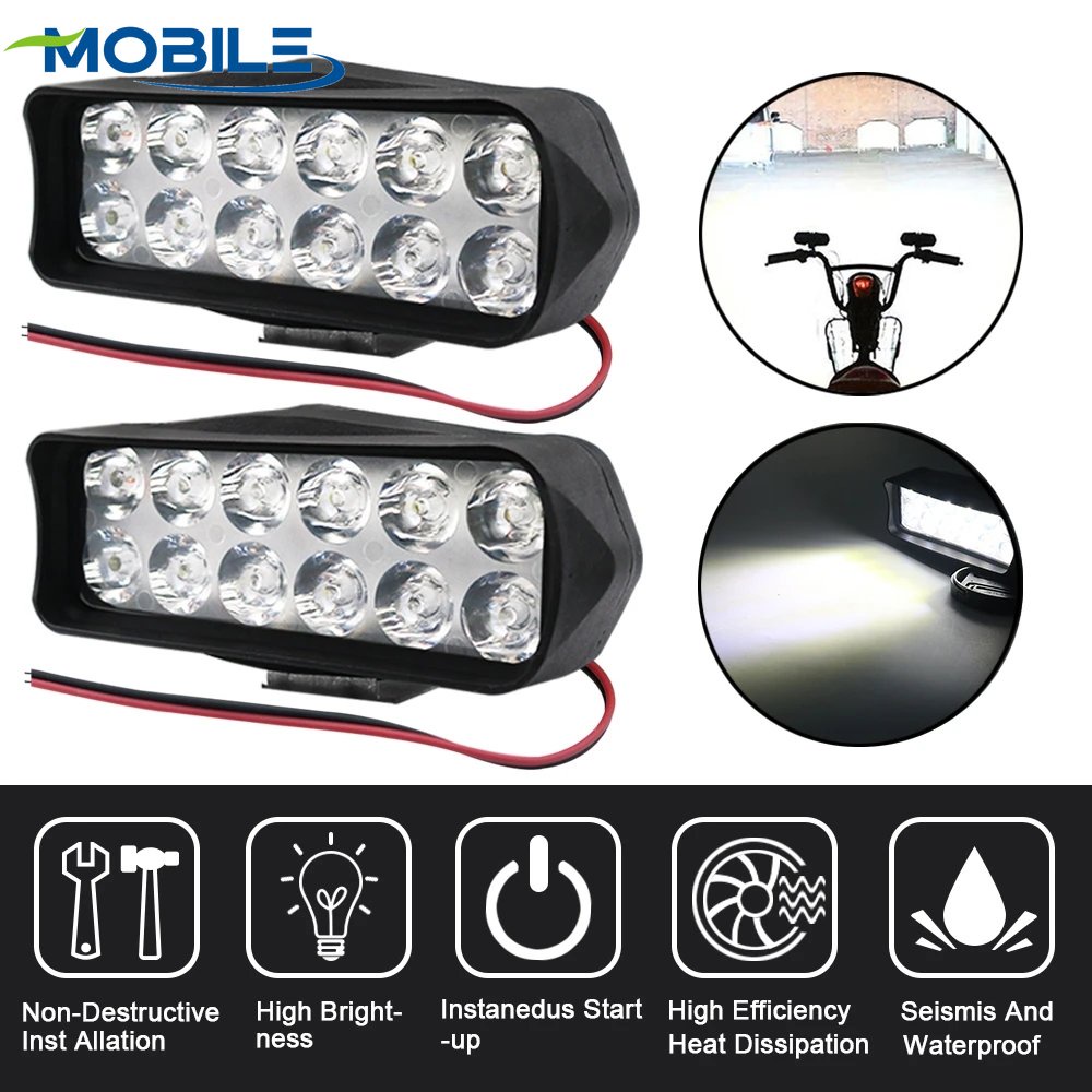 ไฟสปอตไลท์ LED 8 12 16 ดวง สว่างมาก กันน้ํา เพื่อความปลอดภัย ดัดแปลง สําหรับติดด้านหน้ารถ ...