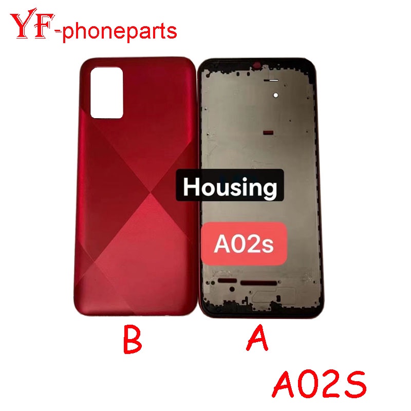 กรอบกลาง สําหรับ Samsung Galaxy A02S A025 กรอบด้านหน้า + ฝาครอบแบตเตอรี่ด้านหลัง + อะไหล่ซ่อม ...