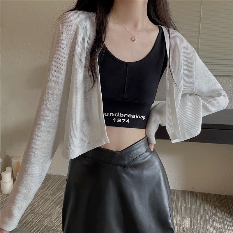 【WANG JIAO ZHAN】 ใหม่ เสื้อคาร์ดิแกน แขนยาว ผ้าถัก กันแดด ทรงหลวม ...