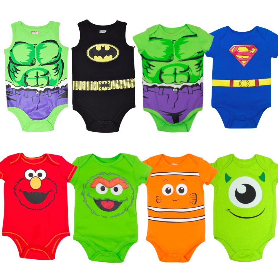 ชุดบอดี้สูท ลาย Marvel Hulk Batman Sesame Street Elmo Pixar Monsters ...
