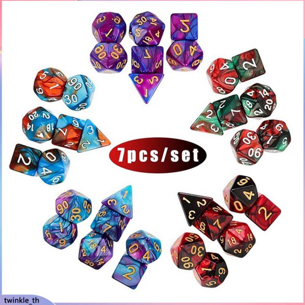 7 ชิ้น/เซ็ต Multi-Sided Clear Dice Set Game Dice For Rpg Dnd ...
