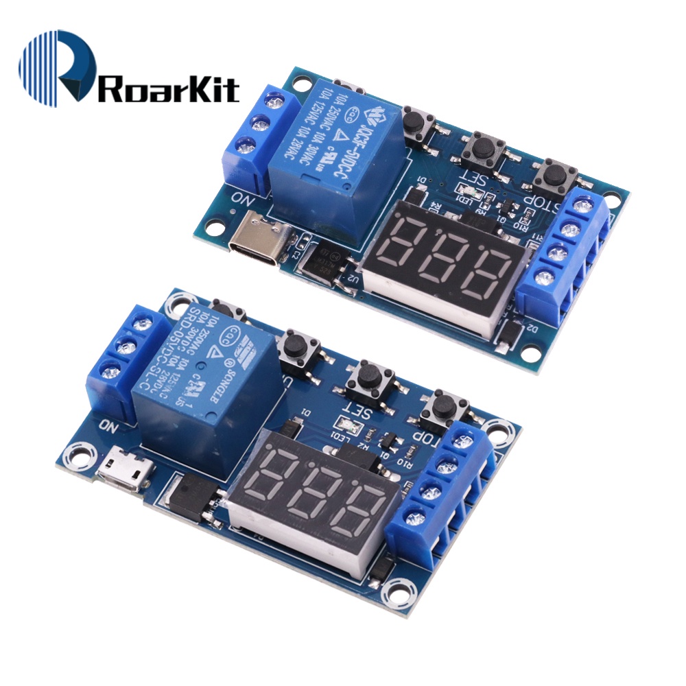 Dc 6-30V รองรับ Micro Type-c USB 5V จอแสดงผล LED Automation Cycle Timer Delay Control ปิดสวิทช์ ...