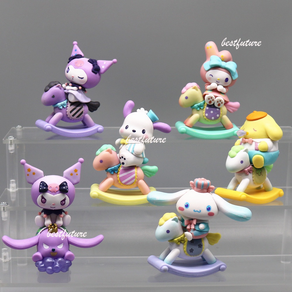 โมเดลฟิกเกอร์ Sanrio Kuromi My Melody Pochacco ขนาดเล็ก ของเล่นสําหรับเด็ก 6 ชิ้น ต่อชุด ...