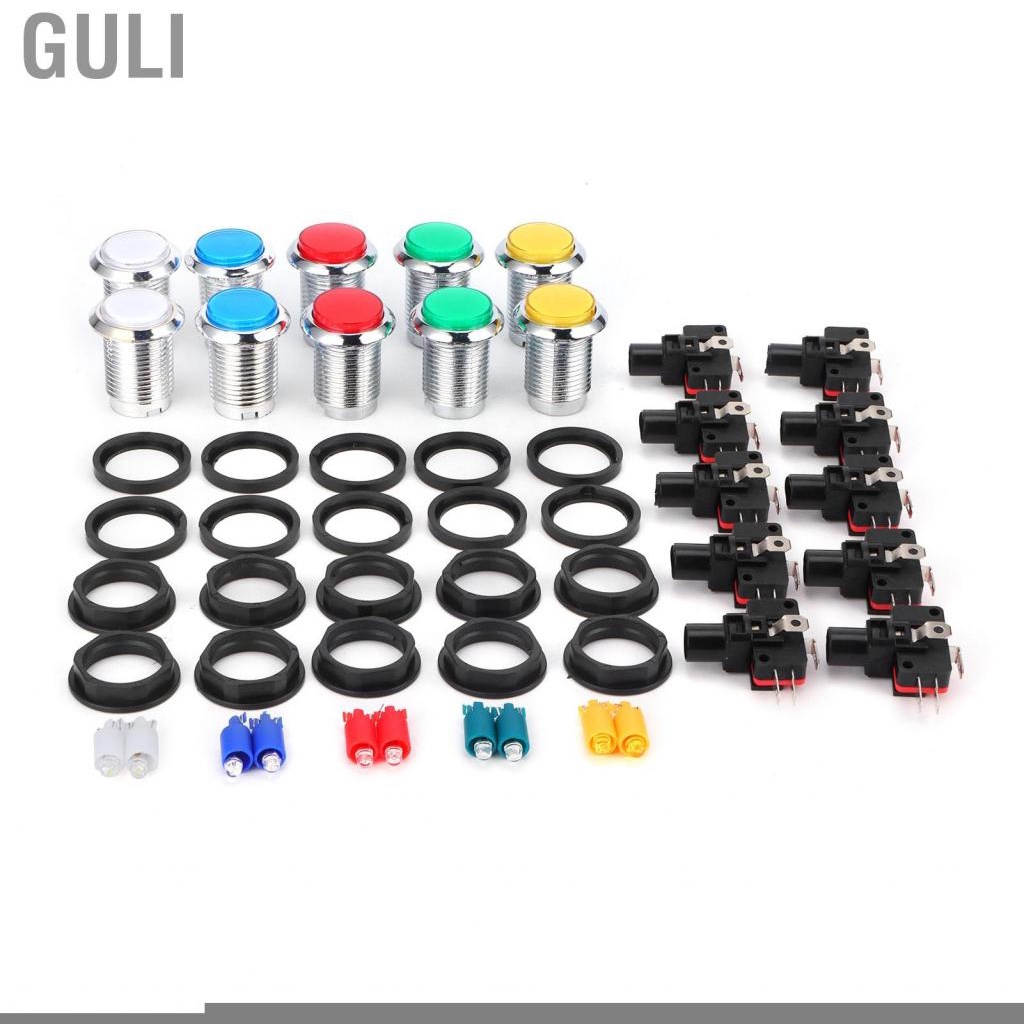 Guli 32mm Arcade Game DIY Kit 10X Push Button + Light Switch Set Mo FOD ...