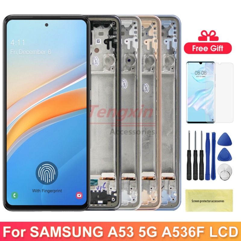 SAMSUNG Super AMOLED A53 5Gจอแสดงผลพร้อมกรอบ,สําหรับSamsung Galaxy A53 ...