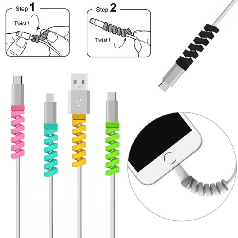 สายชาร์จ USB ฝาครอบหูฟัง Data Line protector เคสซิลิโคน 1 ชิ้น | Shopee ...