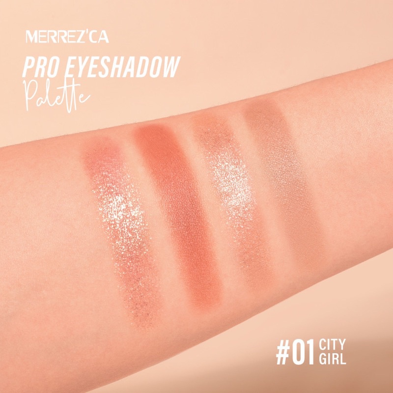 Merrezca Pro Eyeshadow Palette 0.7g เมอร์เรซก้า โปร อายแชโดว์ ครบจบในพา ...