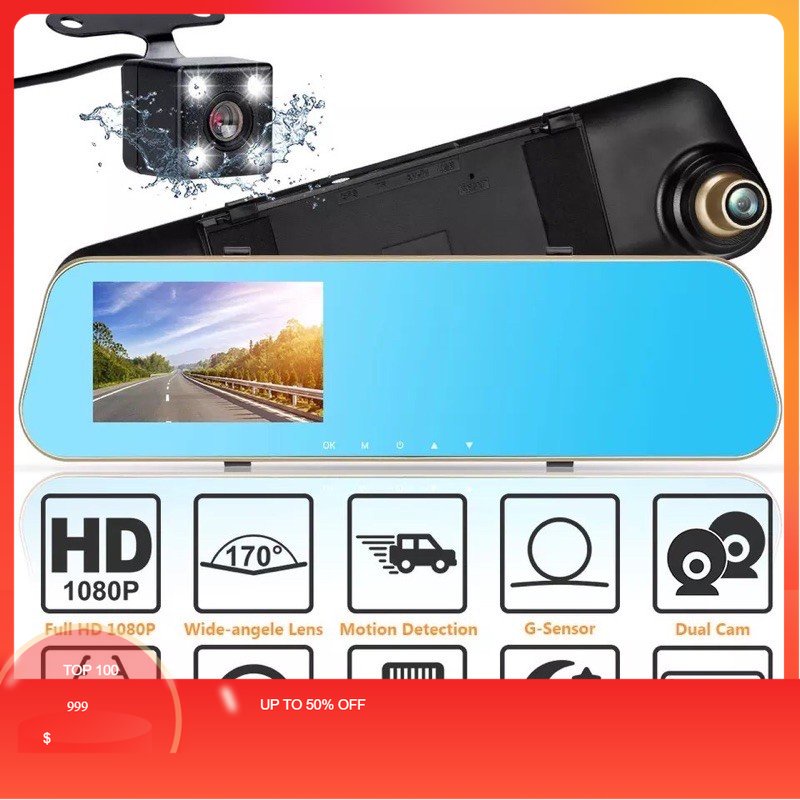 กล้องติดรถยนต์ จอกระจกหน้า+หลัง รุ่น:XH-303 | Shopee Thailand