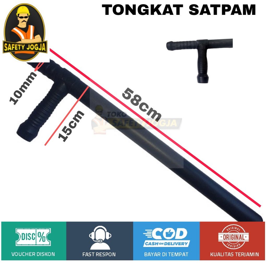 Hitam Baten Police Stick รุ่น Tonfa T Tonfa Stick Police Security Guard ...