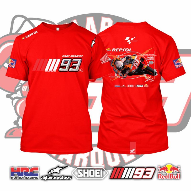 Motogp Mm93 Marc Honda Repsol Motorsport Graphic Tees Baju Lelaki Motor ...