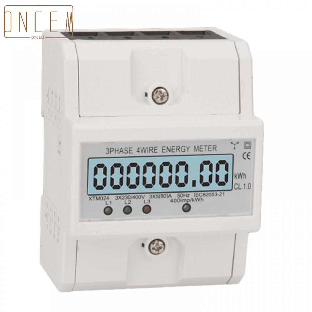 【ONCEMOREAGAIN】Digital meter with LCD 3phase 4wire AC meter for DIN top ...