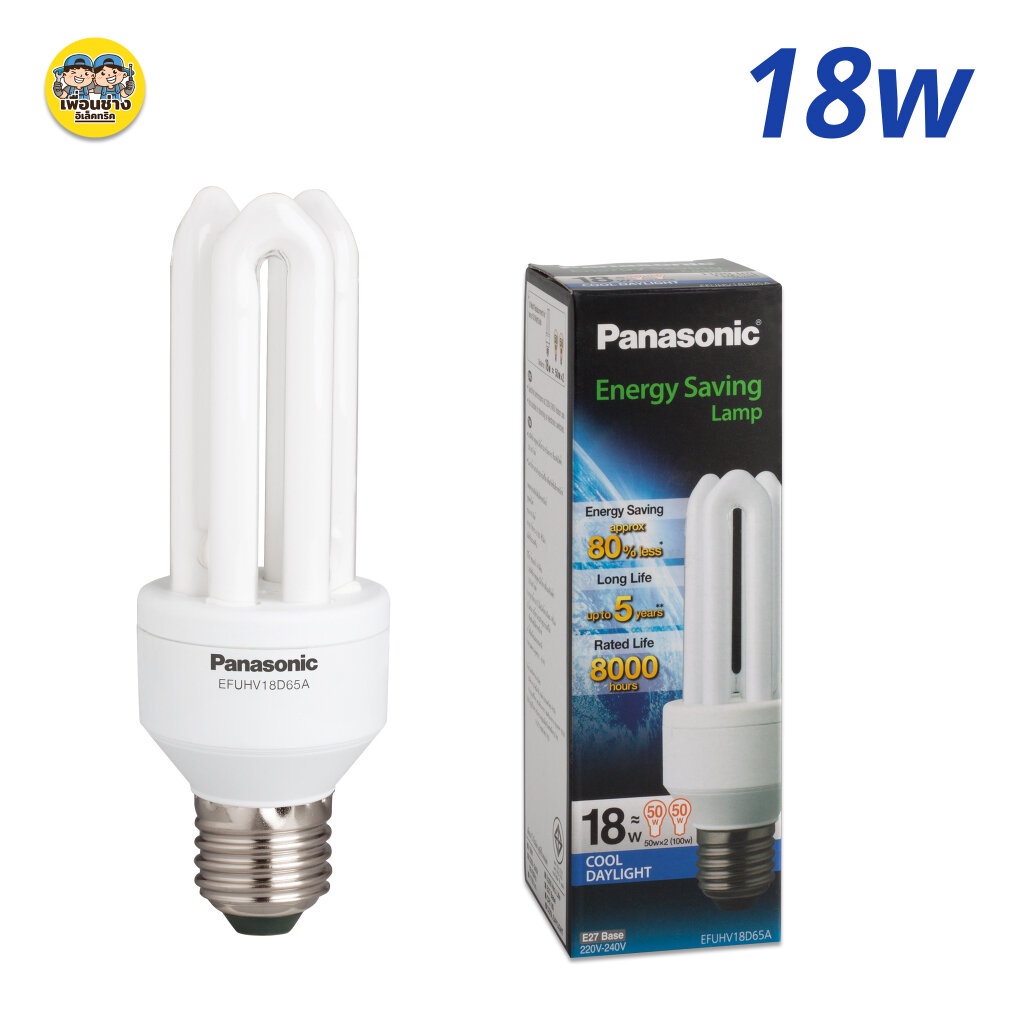 Panasonic หลอดตะเกียบ ประหยัดไฟ ทอร์นาโด หลอดไฟ E27 ขั้วเกลียว 14w 18w ...