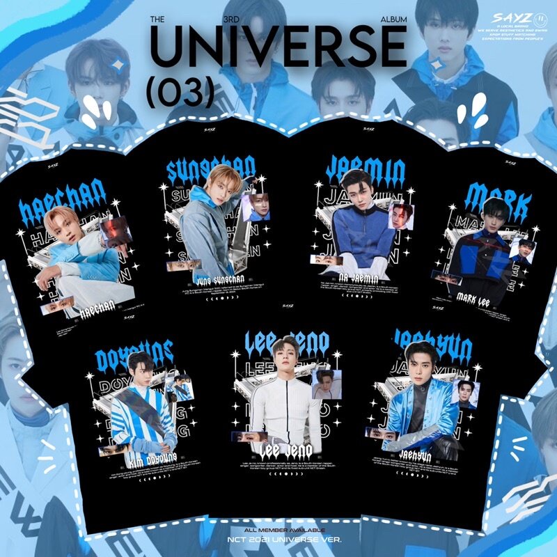 เสื้อยืดแฟชั่น เสื้อยืด ลาย Nct UNIVERSE All member | อัลบั้ม Unitverse ...