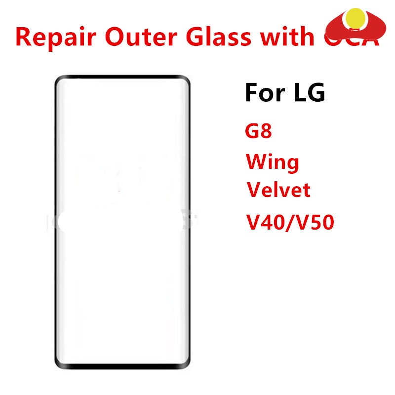 อะไหล่ซ่อมแซมหน้าจอสัมผัส LCD ด้านนอก พร้อม OCA สําหรับ LG Velvet 5G G9 G8 Wing V40 V50 ThinQ ...