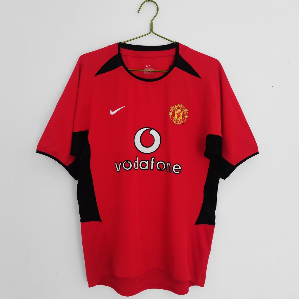 เสื้อกีฬาแขนสั้น ลายทีมชาติฟุตบอล Manchester United 2002-04 ชุดเยือน สไตล์เรโทร | Shopee Thailand