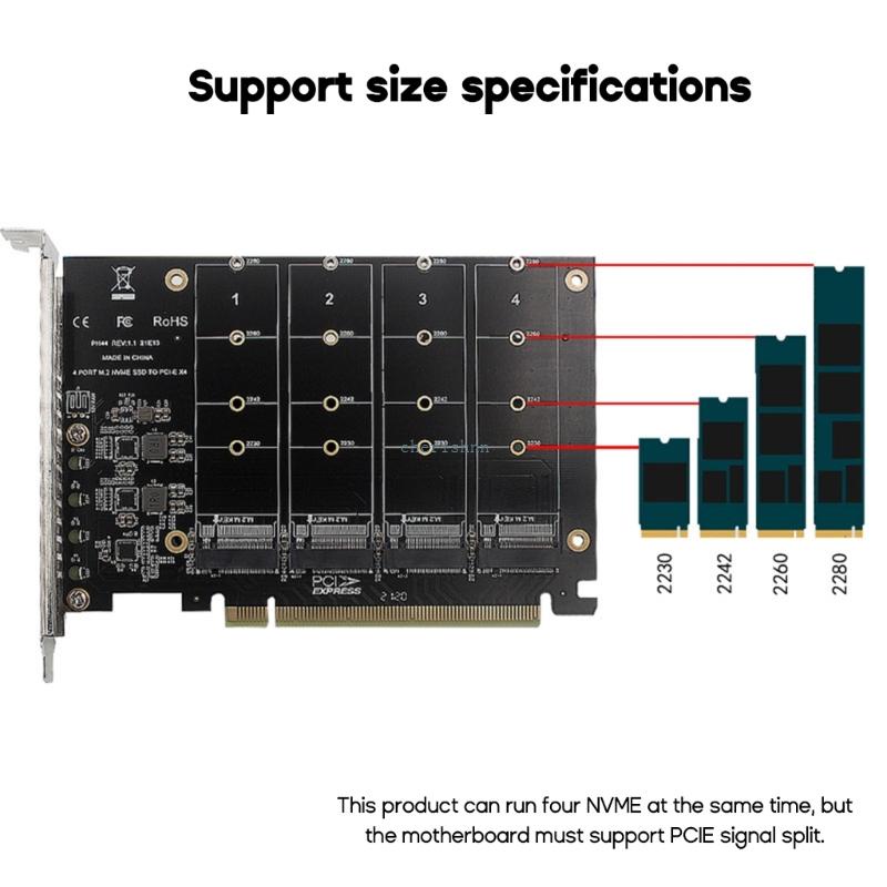 Ch*【พร้อมส่ง】การ์ดอะแดปเตอร์ต่อขยาย PCI-E NVME M2 M-KEY SSD RAIDs PCIE ...