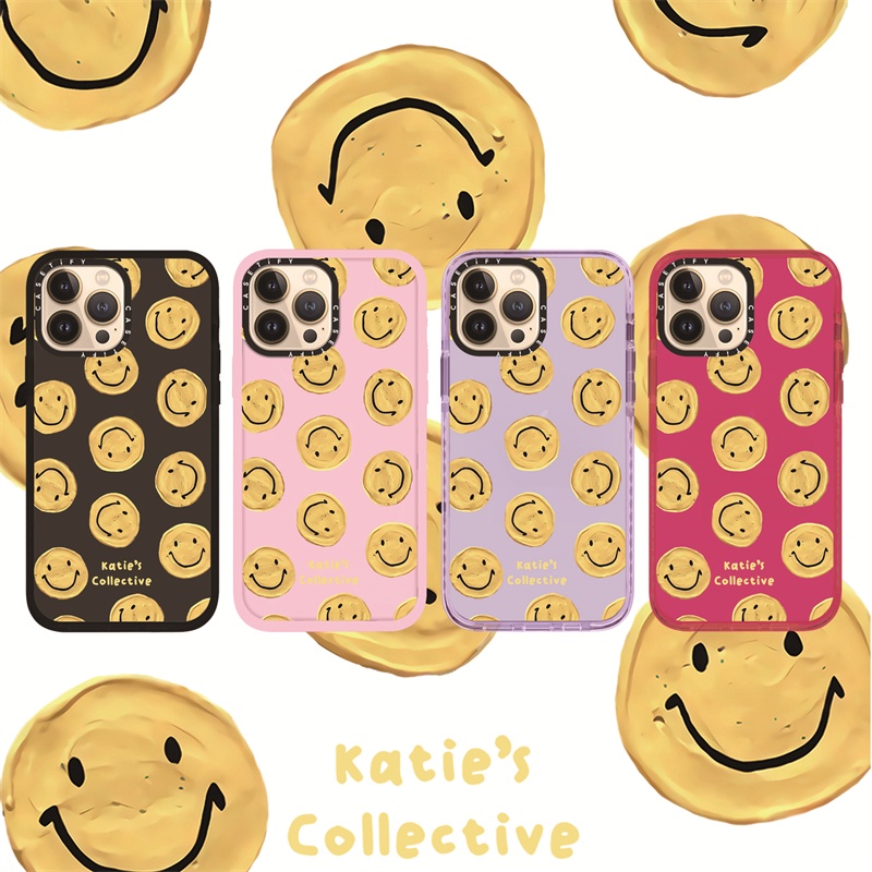 Casetify X Be Happy by Katie's Collective RosePink เคสโทรศัพท์มือถือแบบนิ่ม ใส กันกระแทก สําหรับ ...