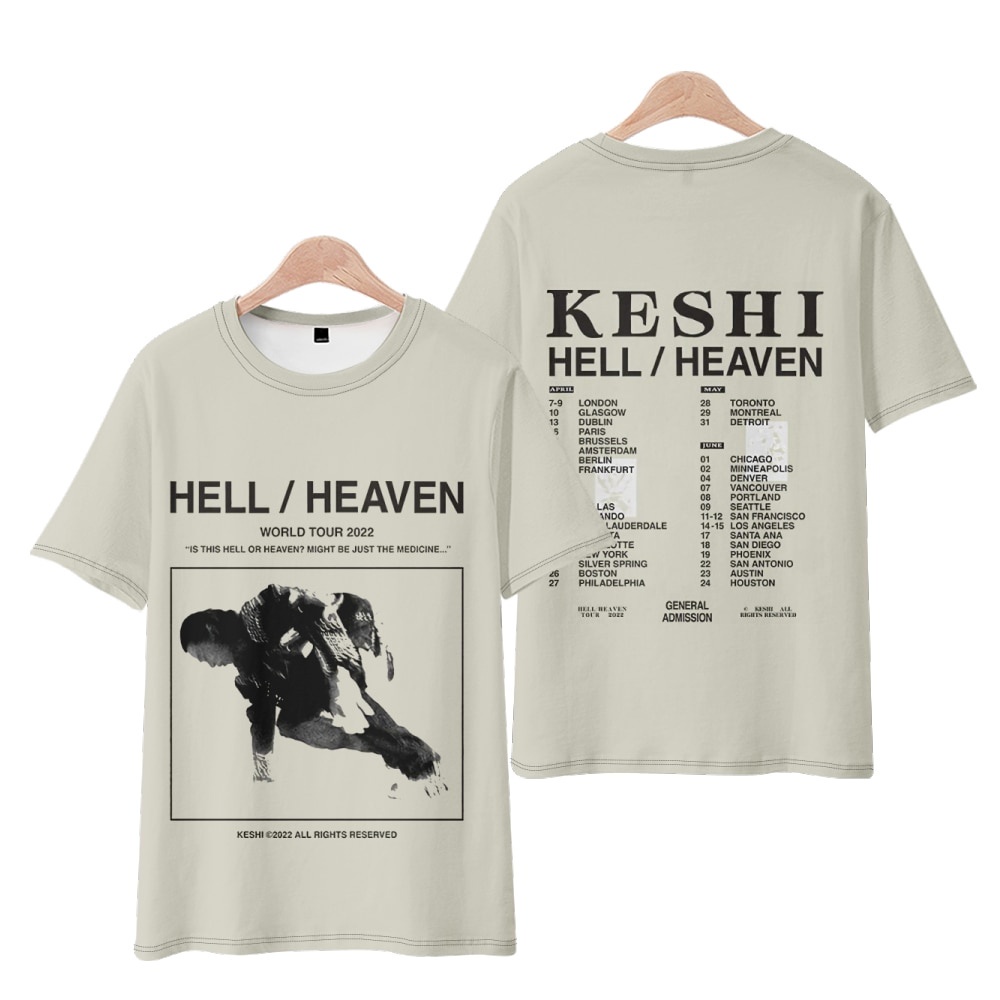 【HOT】เสื้อยืด Keshi The Hell/Heaven Tour Merch 2022 Crewneck Short ...