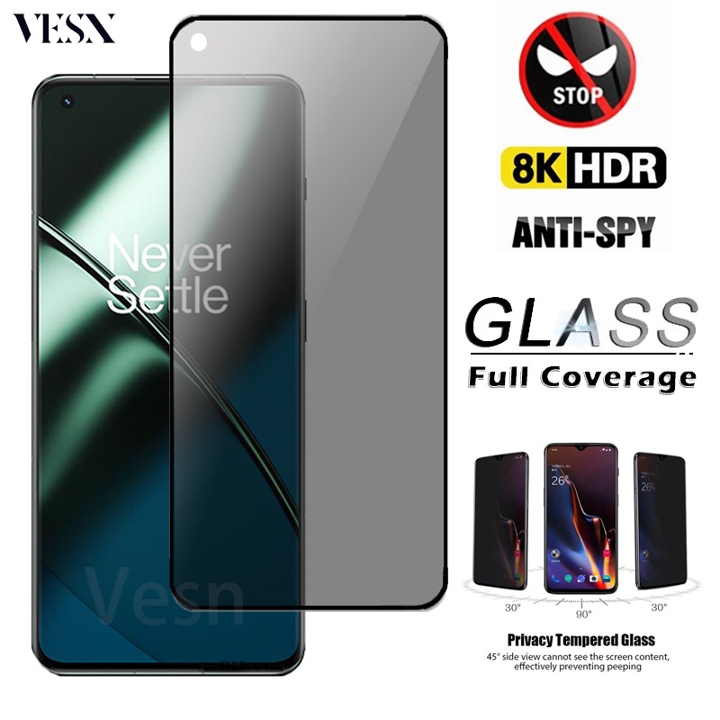 ฟิล์มกระจก เต็มจอ ใช้สำหรับ กันมองกันเสือกรุ่น OnePlus ACE 5 3V 13R 10T 9 8T Pro 7T 7 6T 6 Nord ...