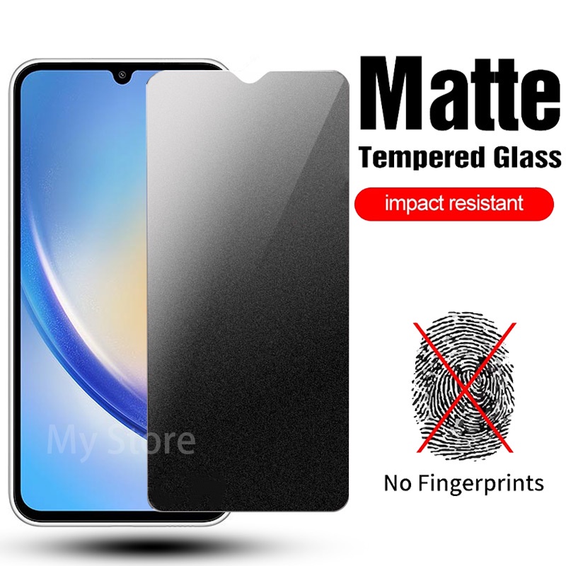 หน้าจอกระจกนิรภัยป้องกันลายนิ้วมือใช้สำหรับ Samsung ss Galaxy S24 FE A56 A36 A26 A16 A06 A06s ...