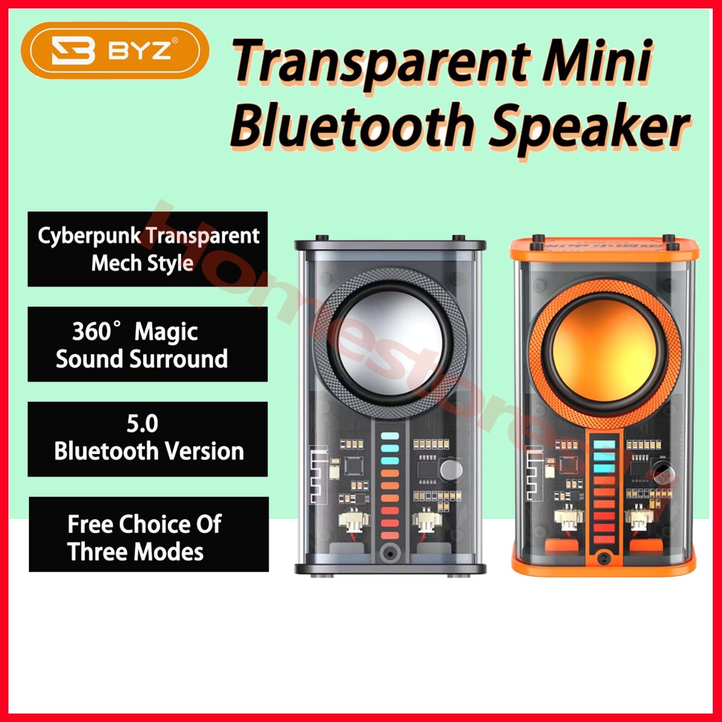 K07 ลําโพงไร้สาย Mecha USB แบบใส มีไมค์ในตัว จังหวะเสียง | Shopee Thailand