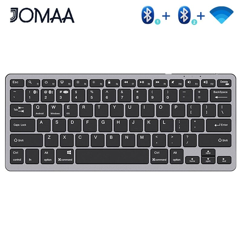 Jomaa 2.4G คีย์บอร์ดบลูทูธ มัลติมีเดีย ขนาดเล็ก ชุดเมาส์ คีย์บอร์ดไร้สาย พร้อมเมาส์ คีย์บอร์ดเกม ...