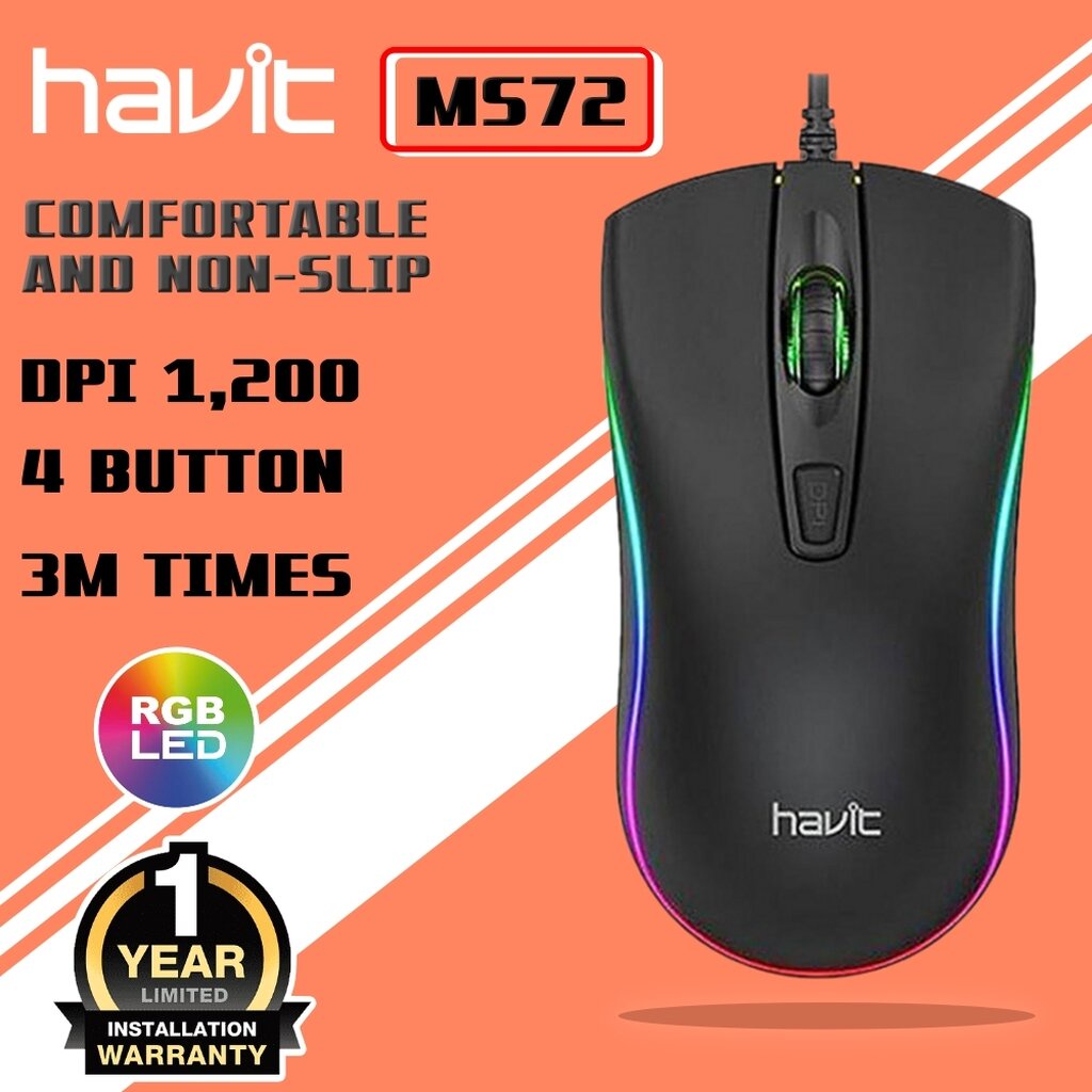 HAVIT MS72 Optical Mouse (Black) | Shopee Thailand
