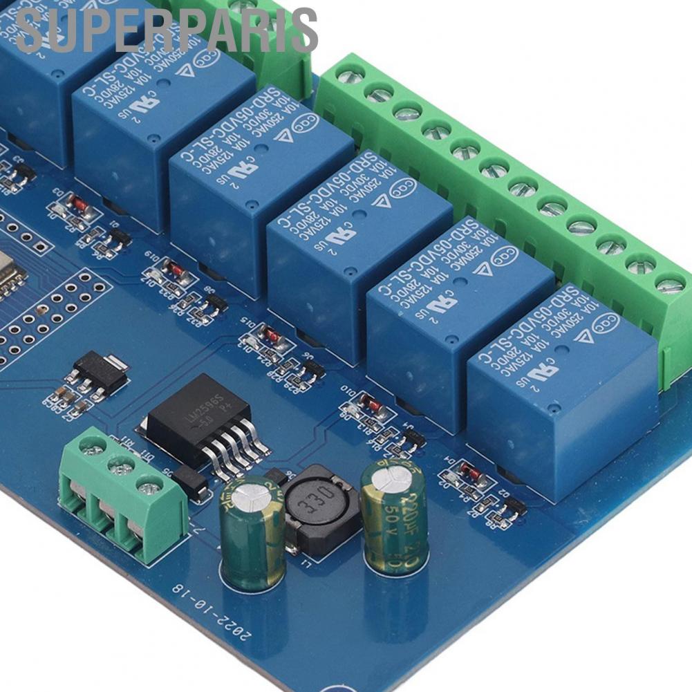 Superparis 8 Channel Relay Module ESP32‑WROOM‑32E Better Control DC 5‑30V Power Supply Indicator ...