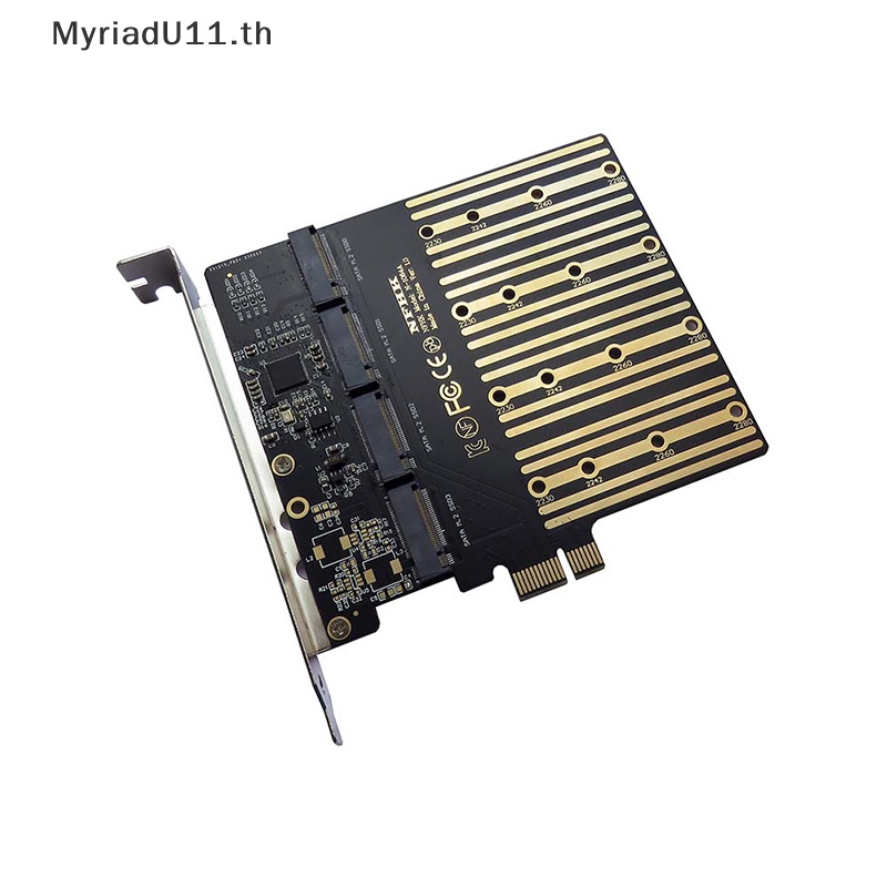 Myriadu อะแดปเตอร์ PCIE เป็น M2 PCI Express X1 3.0 4 พอร์ต B Key M.2 ...