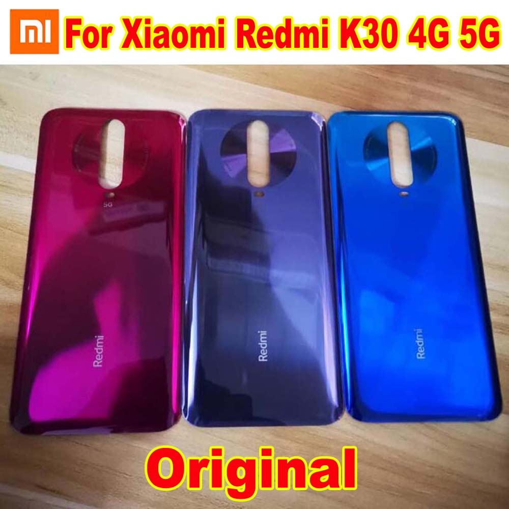 ฝาหลังแบตเตอรี่ที่อยู่อาศัยประตูด้านหลังกรณีฝาแก้วพร้อมกาวสําหรับXiaomi Redmi K30 5G K30 4G ...
