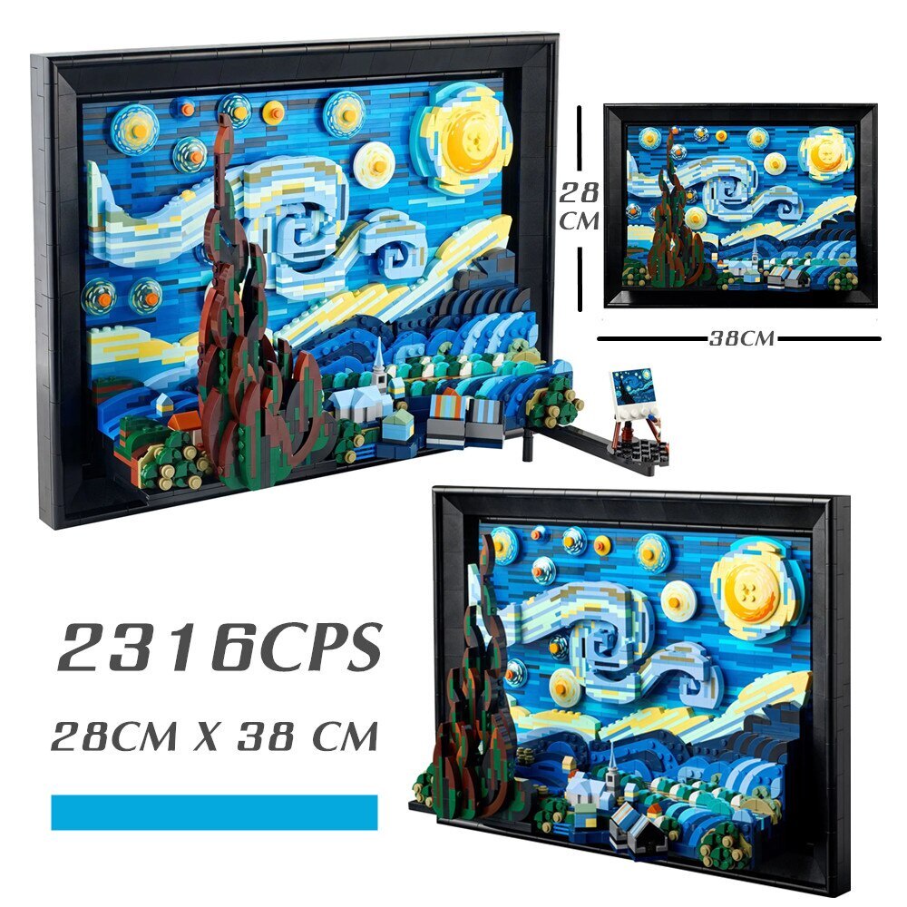 Fit 21333 Decorative Creative Vincent Van Gogh Pixel Painting World ...