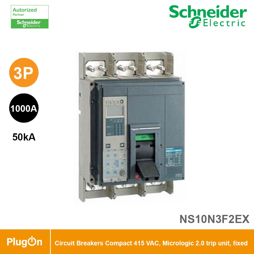 Schneider Moulded Case Circuit Breaker (MCCB) Micrologic 2E 1000A, 3P ...